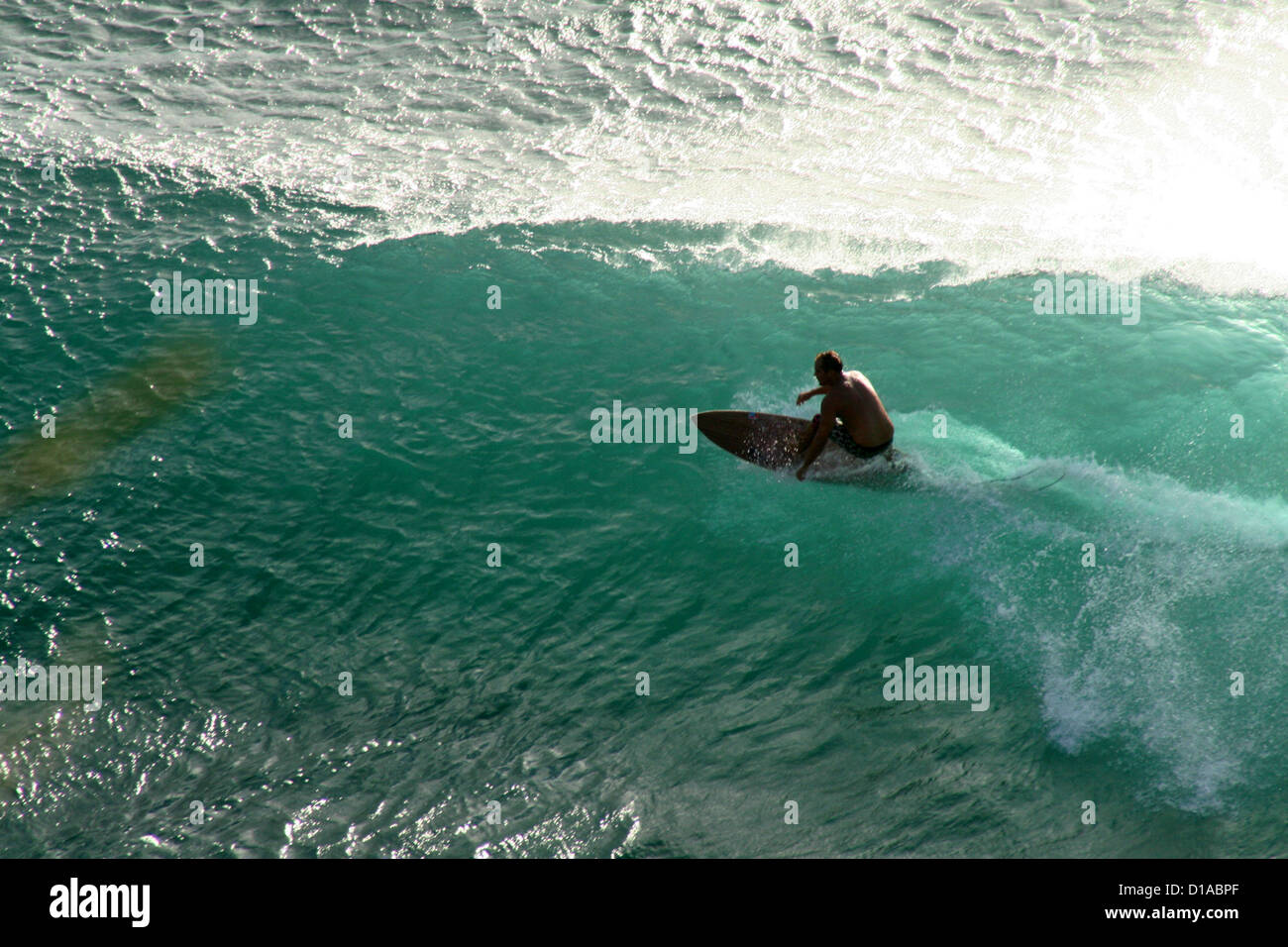 Surfer riding a wave, Maui, Hawaii Stock Photo - Alamy