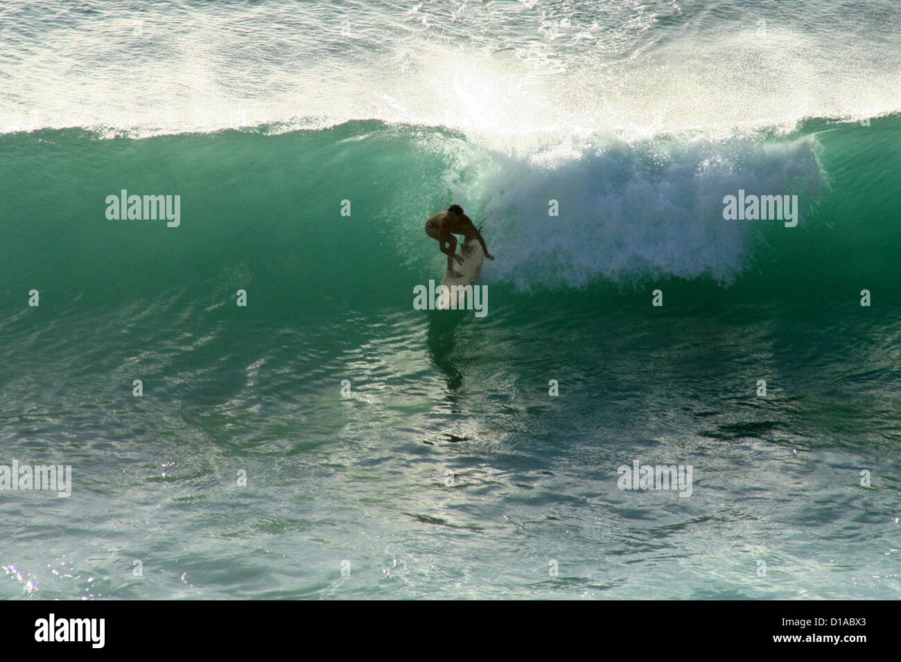 Surfer riding tube wave with ocean spray, Maui, Hawaii Stock Photo - Alamy