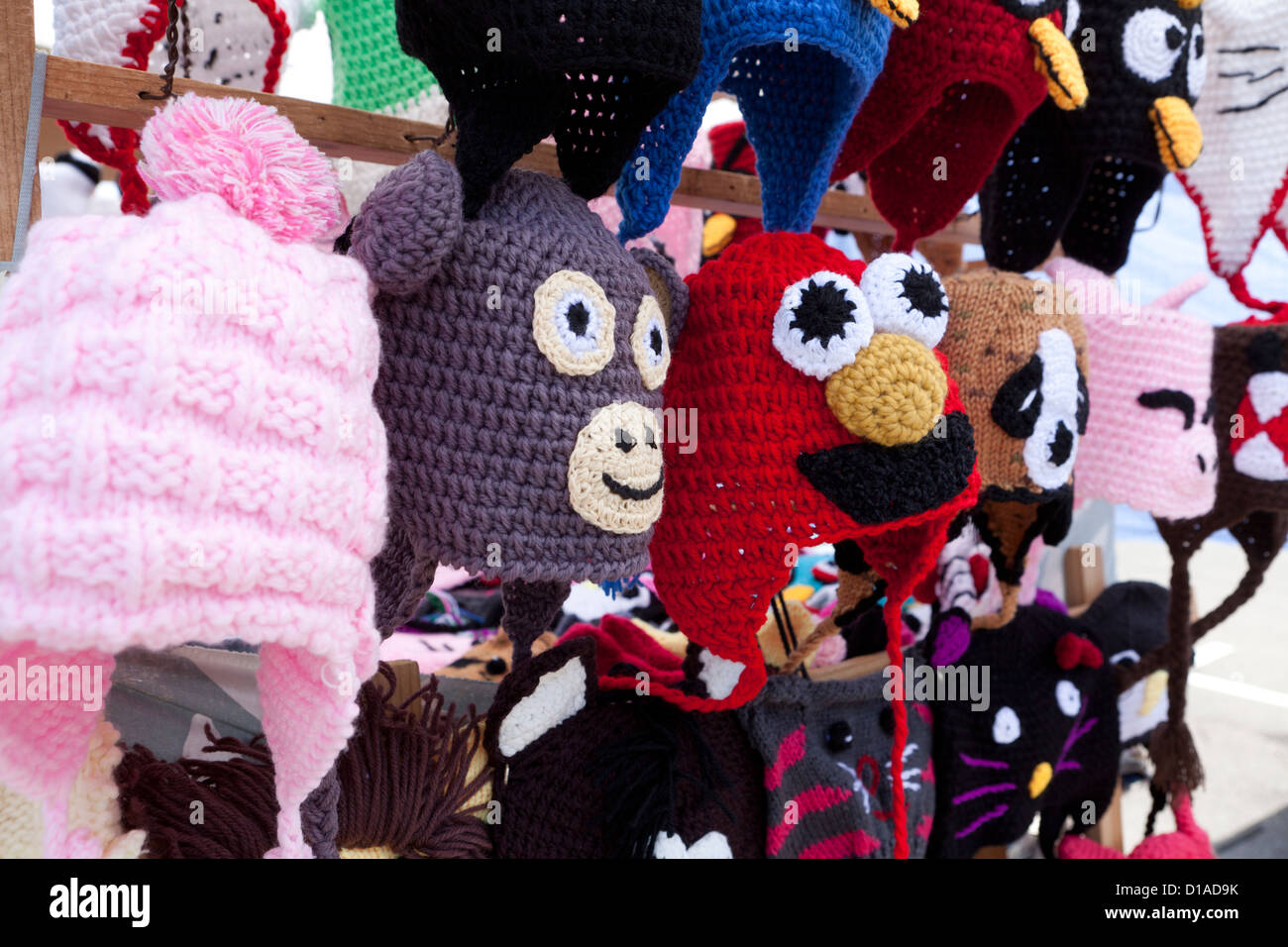 Character trapper hats on display Stock Photo - Alamy