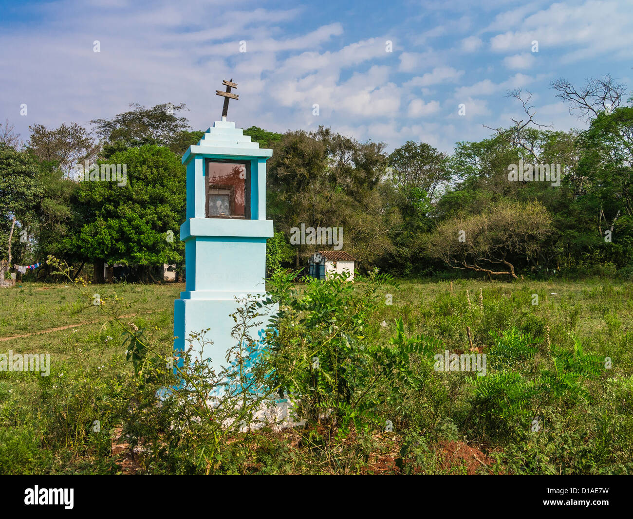 A religious shrine in the middle of a field in Paraguay Stock Photo - Alamy