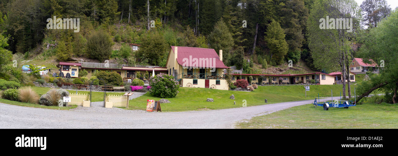 Panoramic view, Kinloch Lodge, Kinloch, Otago, New Zealand Stock Photo ...