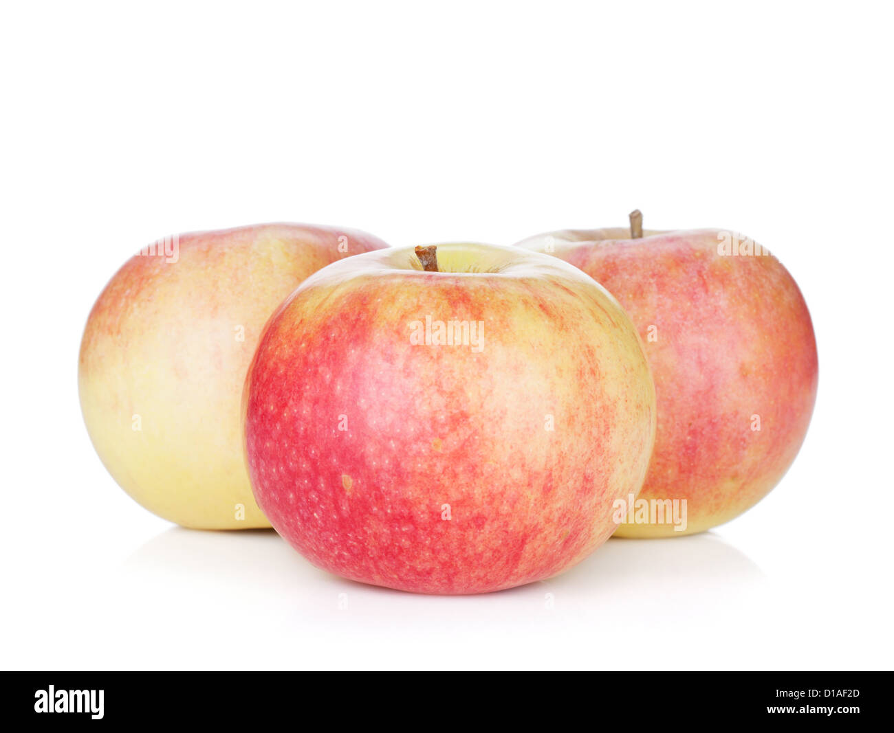 Three ripe apples. Isolated on white background Stock Photo - Alamy