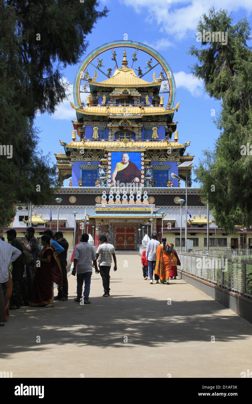 Buddhist Temple, Bylakuppe. Mysore district, Karnataka, India Stock ...
