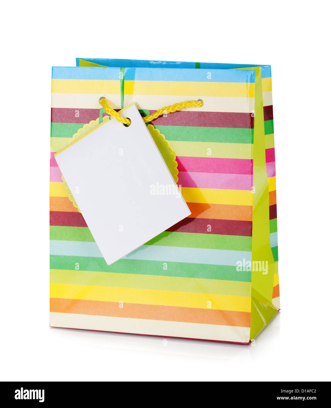 Colored gift bag. Isolated on white background Stock Photo - Alamy