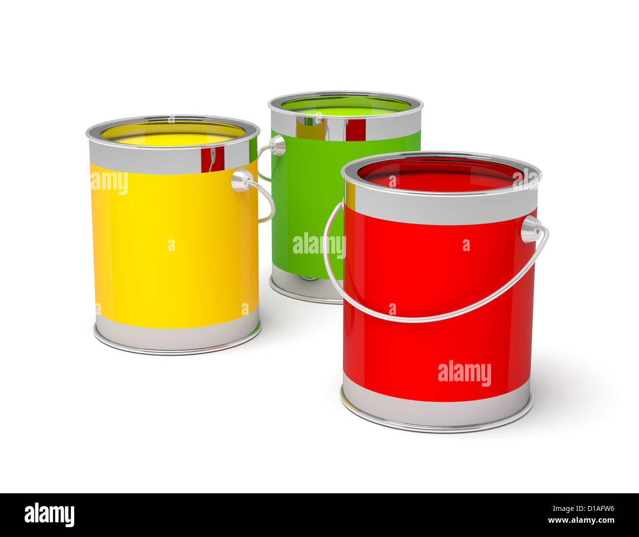Colorful paint cans on white Stock Photo - Alamy