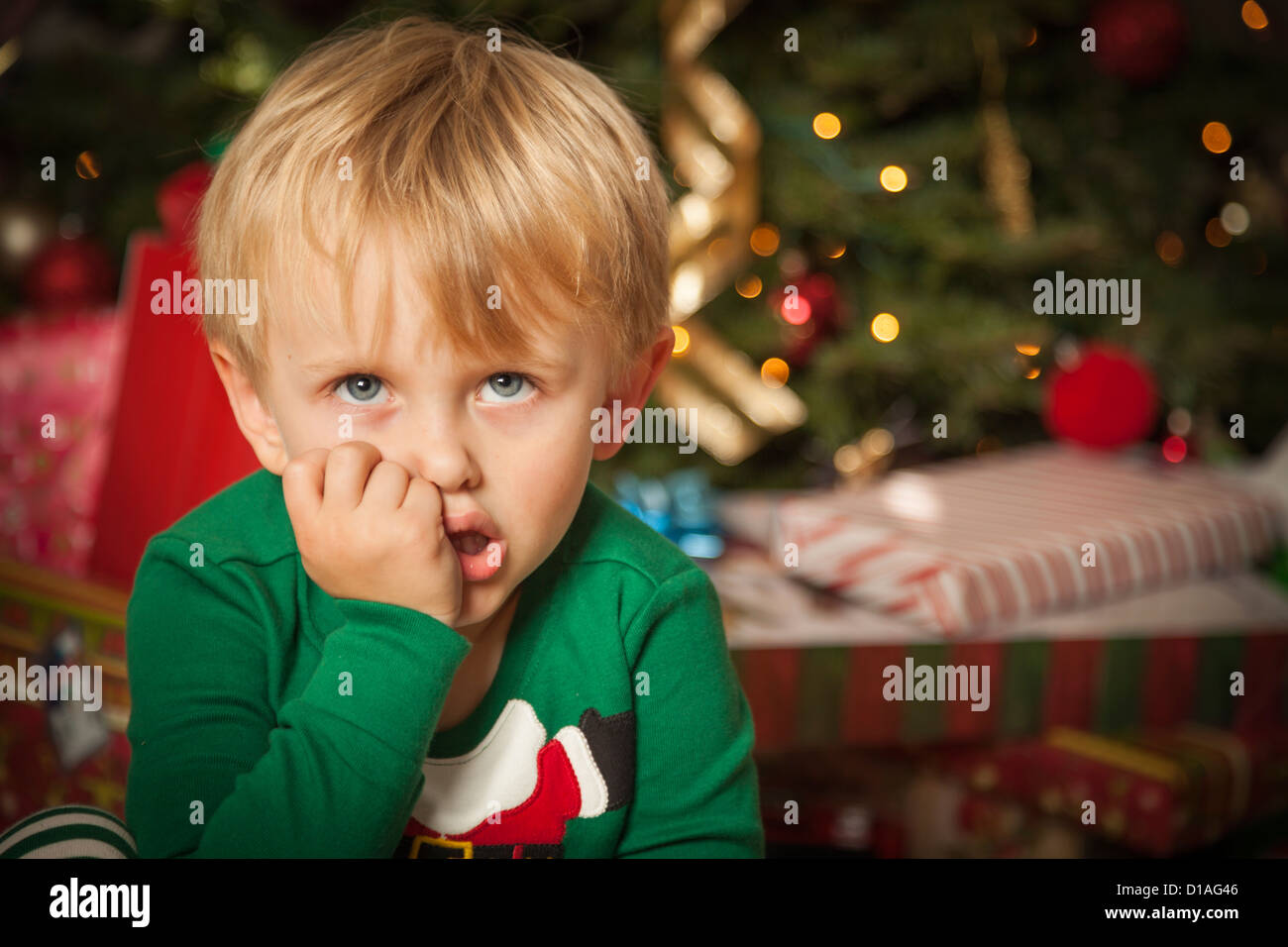 Grumpy child christmas hi-res stock photography and images - Alamy