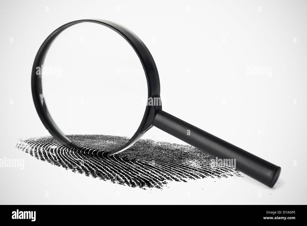 Magnifying glass with fingerprint Stock Photo - Alamy