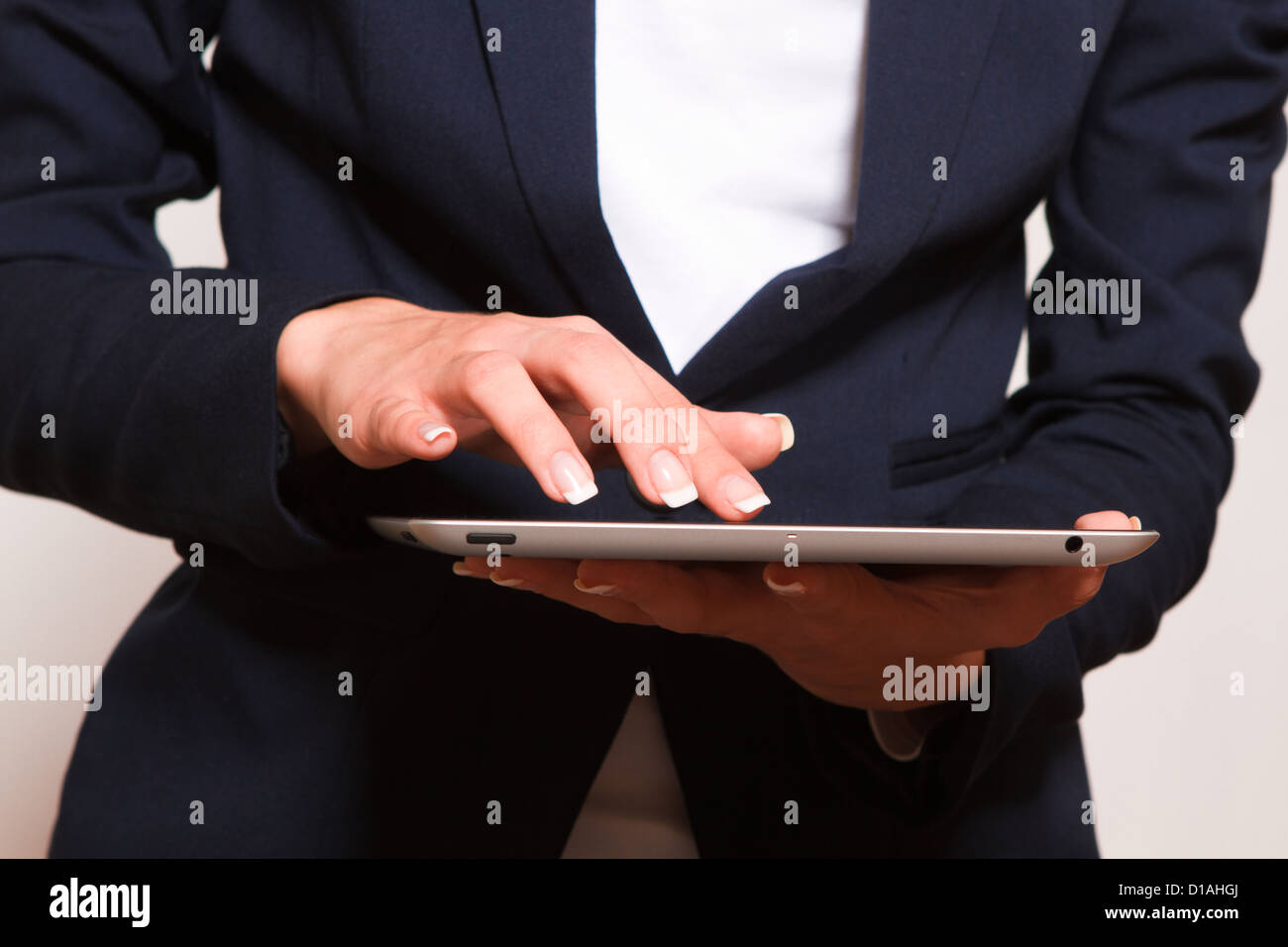 Person Using Modern Tablet Device Stock Photo - Alamy