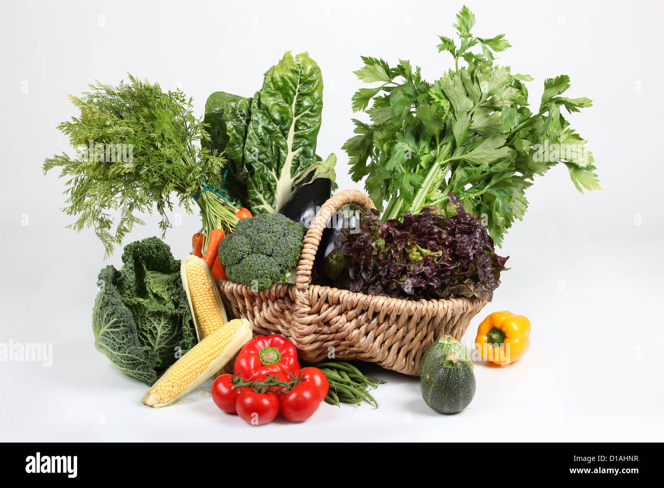 Basket of vegetables Stock Photo - Alamy