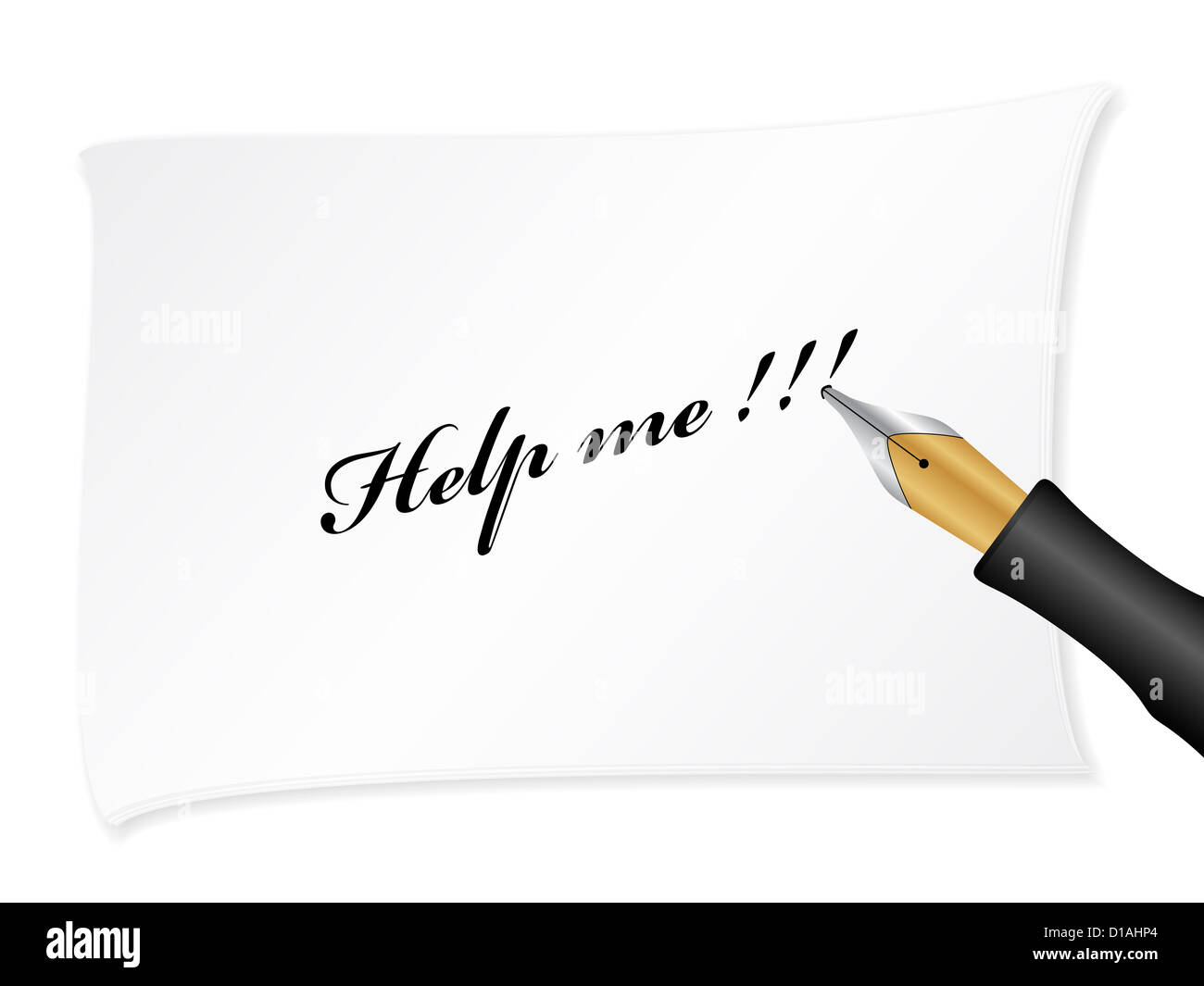 White note with text (help me). Vector illustration Stock Photo - Alamy