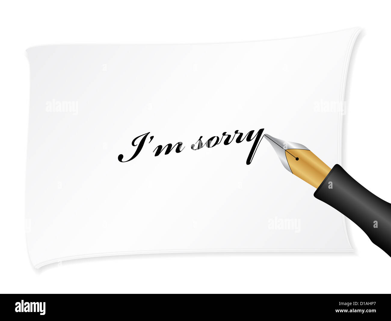 White note with text (i'm sorry). Vector illustration Stock Photo - Alamy