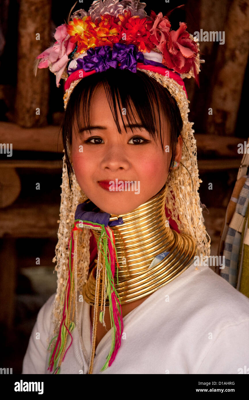 Beautiful Padaung Woman Stock Photo - Alamy