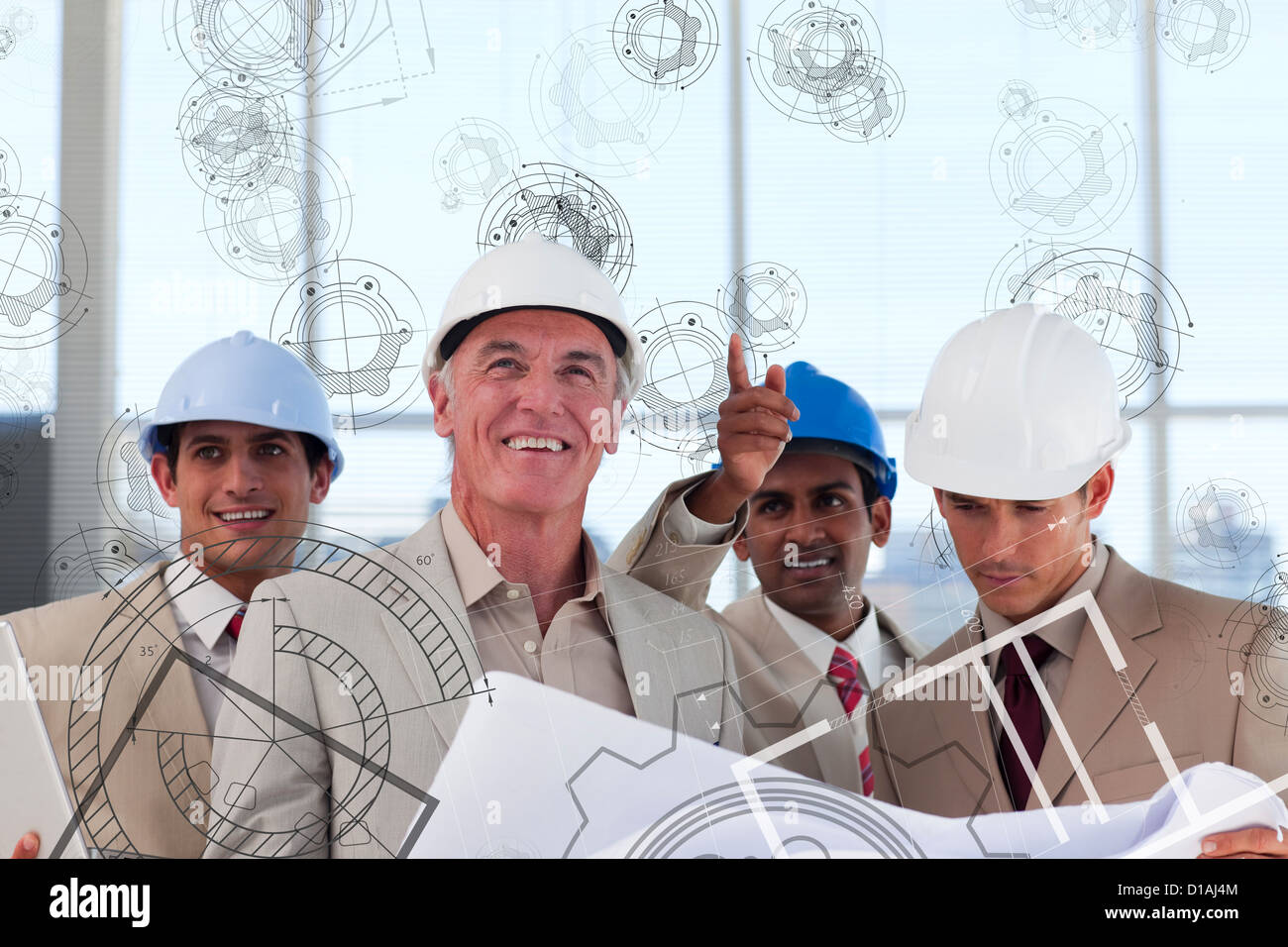 Smiling architects seeing plan come to life Stock Photo - Alamy