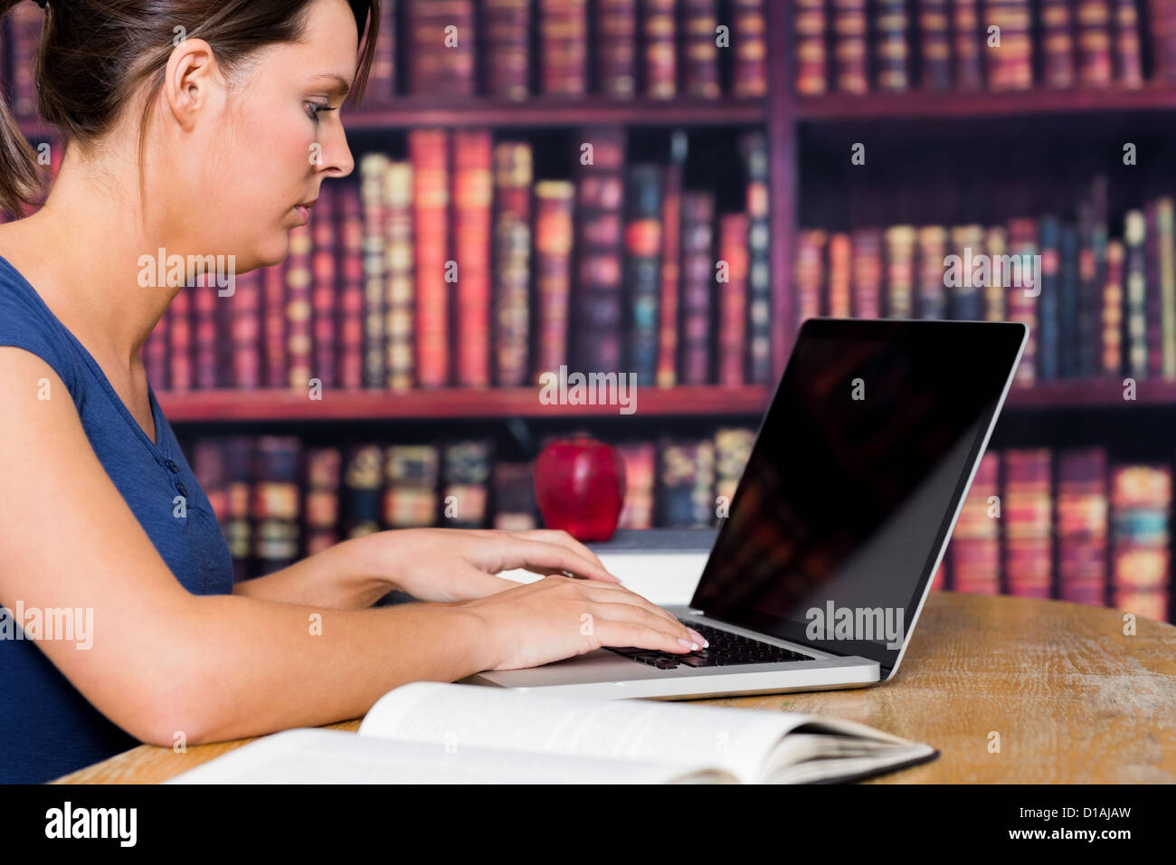 Student using laptop Stock Photo - Alamy