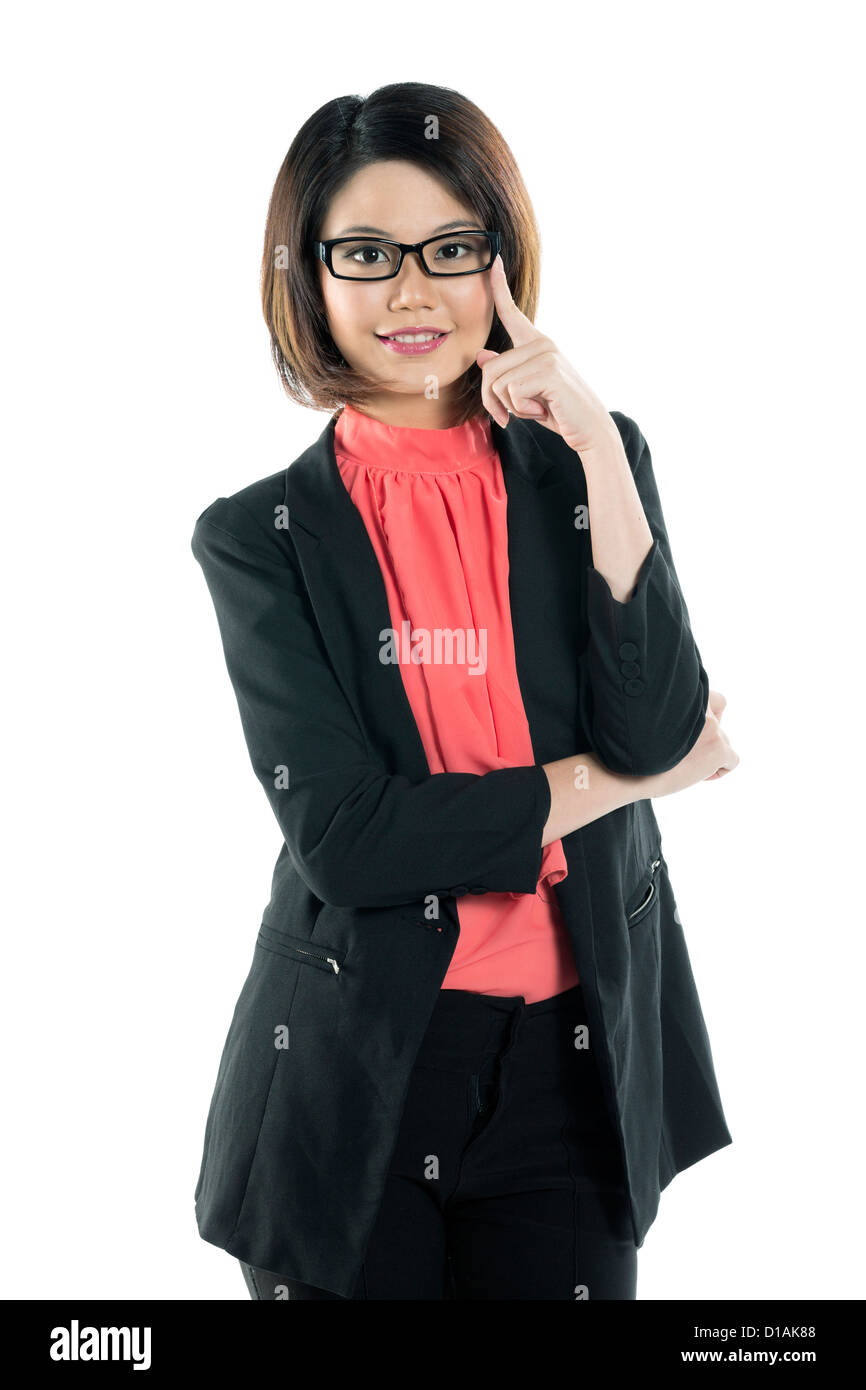 Stylish Chinese business woman wearing glasses Stock Photo - Alamy