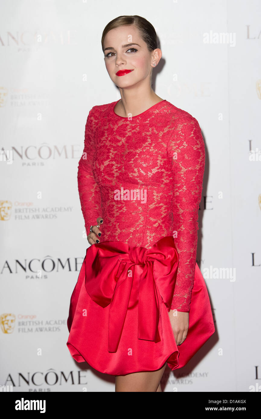 Emma Watson arrives for the Lancome pre-BAFTA cocktail party Stock ...