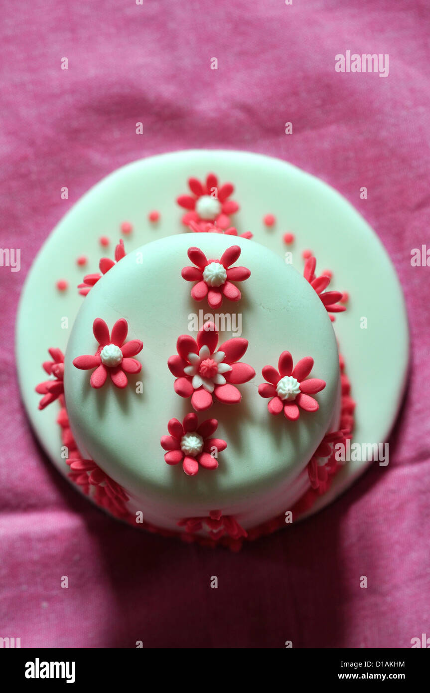 A beautifully decorated iced cake UK Stock Photo - Alamy