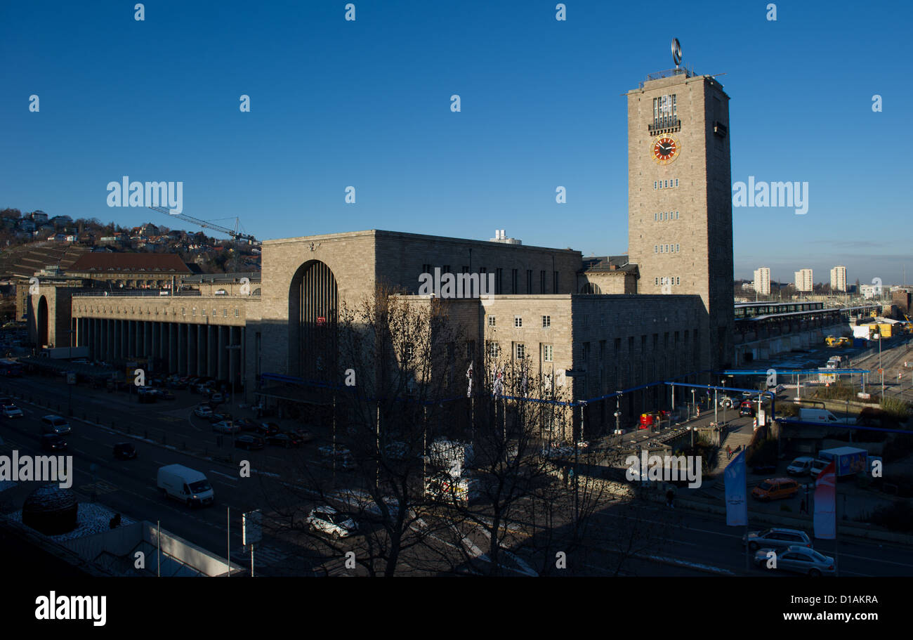 Exterior view of the central train station in Stuttgart, Germany, 12 ...