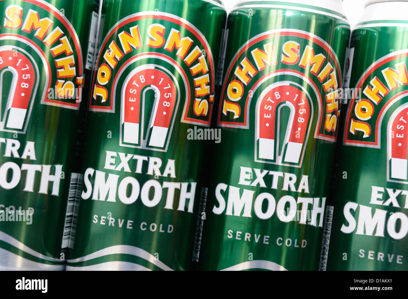 cans of john smiths extra smooth bitter Stock Photo - Alamy