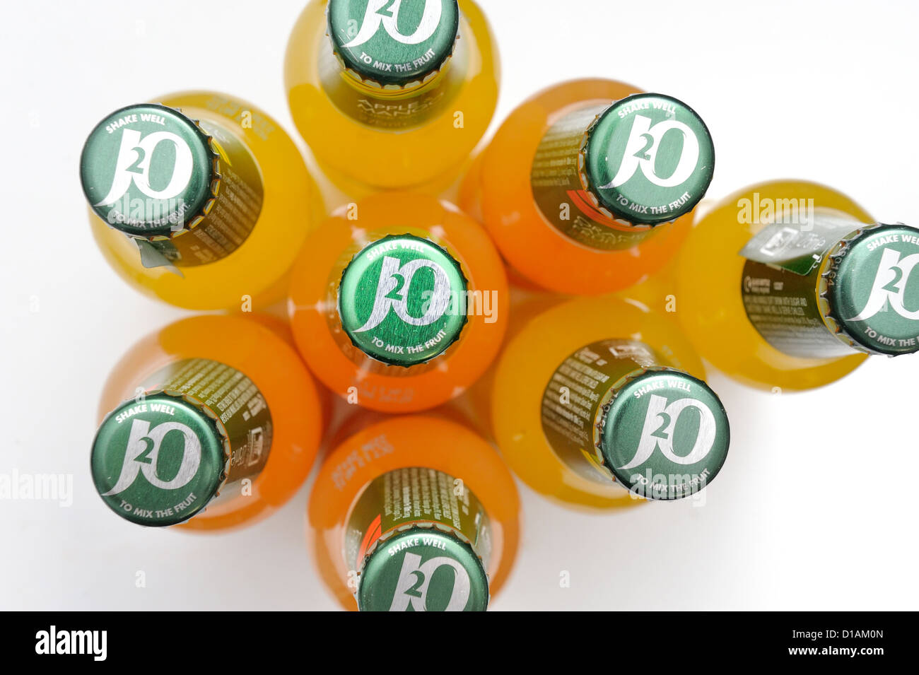 j2o bottles orange and mango top down Stock Photo - Alamy