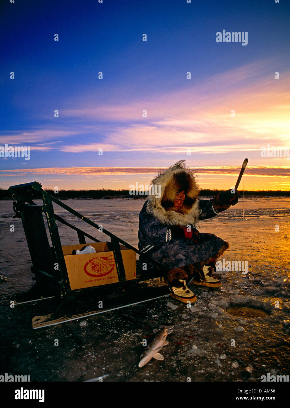 Eskimo fishing in ice hi-res stock photography and images - Alamy