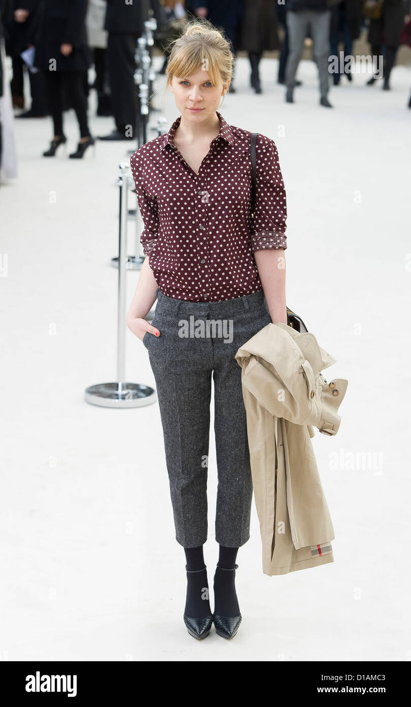Clemence Posey arrives for the Burberry Prorsum fashion show at a ...