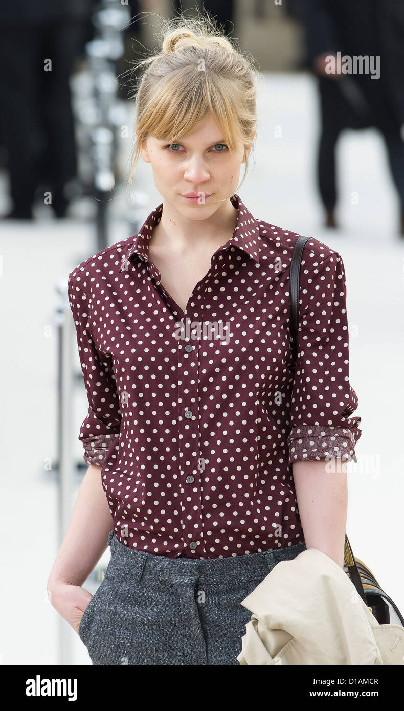 Clemence Posey arrives for the Burberry Prorsum fashion show at a ...