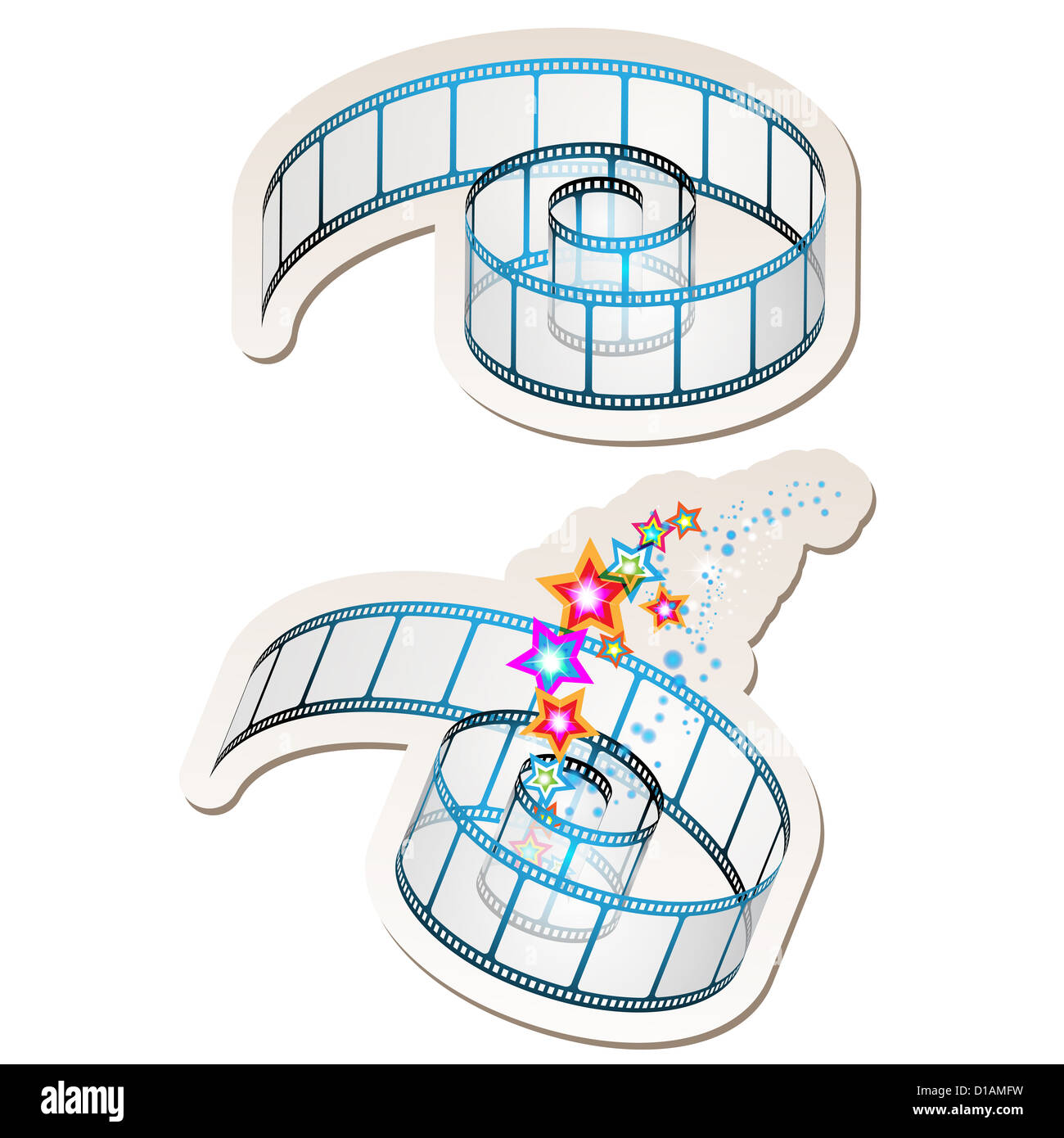 Film frames with stars Stock Photo - Alamy