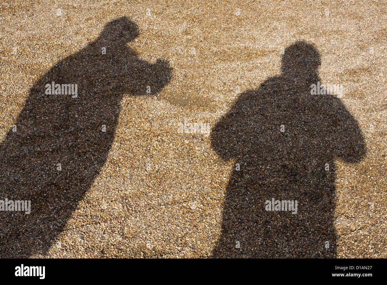 Two People Playing Shadow