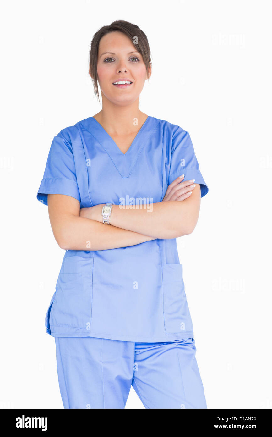 Nurse with arms crossed Stock Photo - Alamy