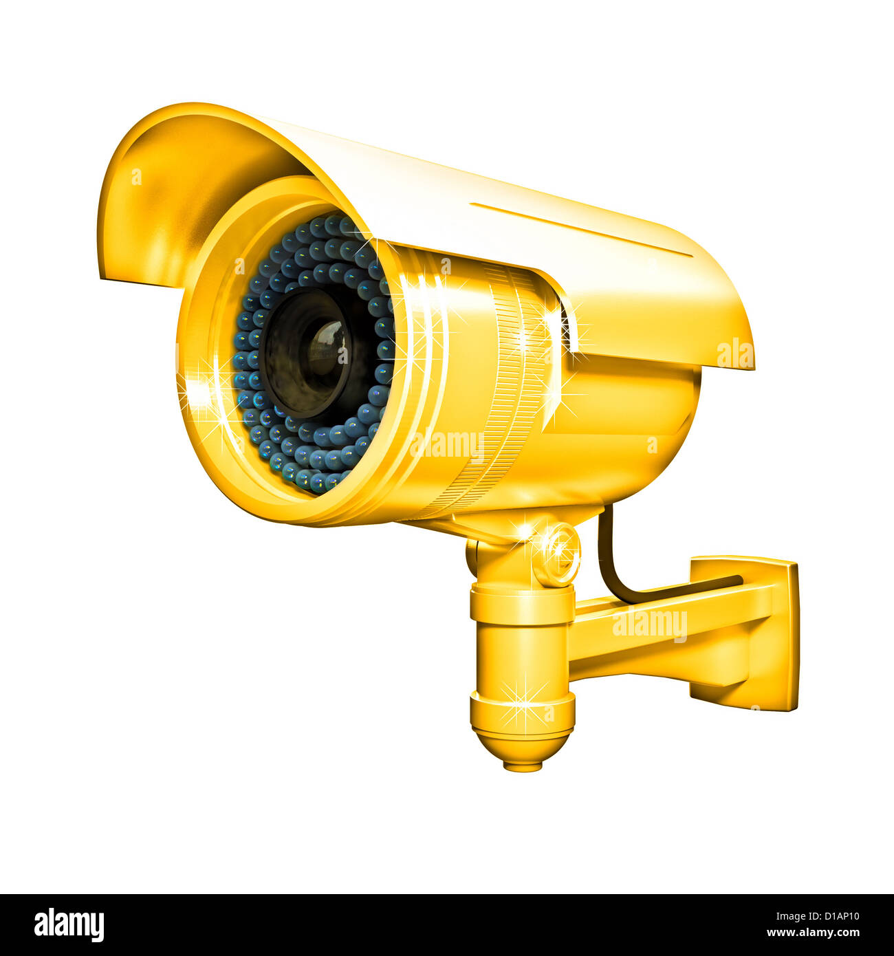3d image of golden cctv isolated on white Stock Photo - Alamy