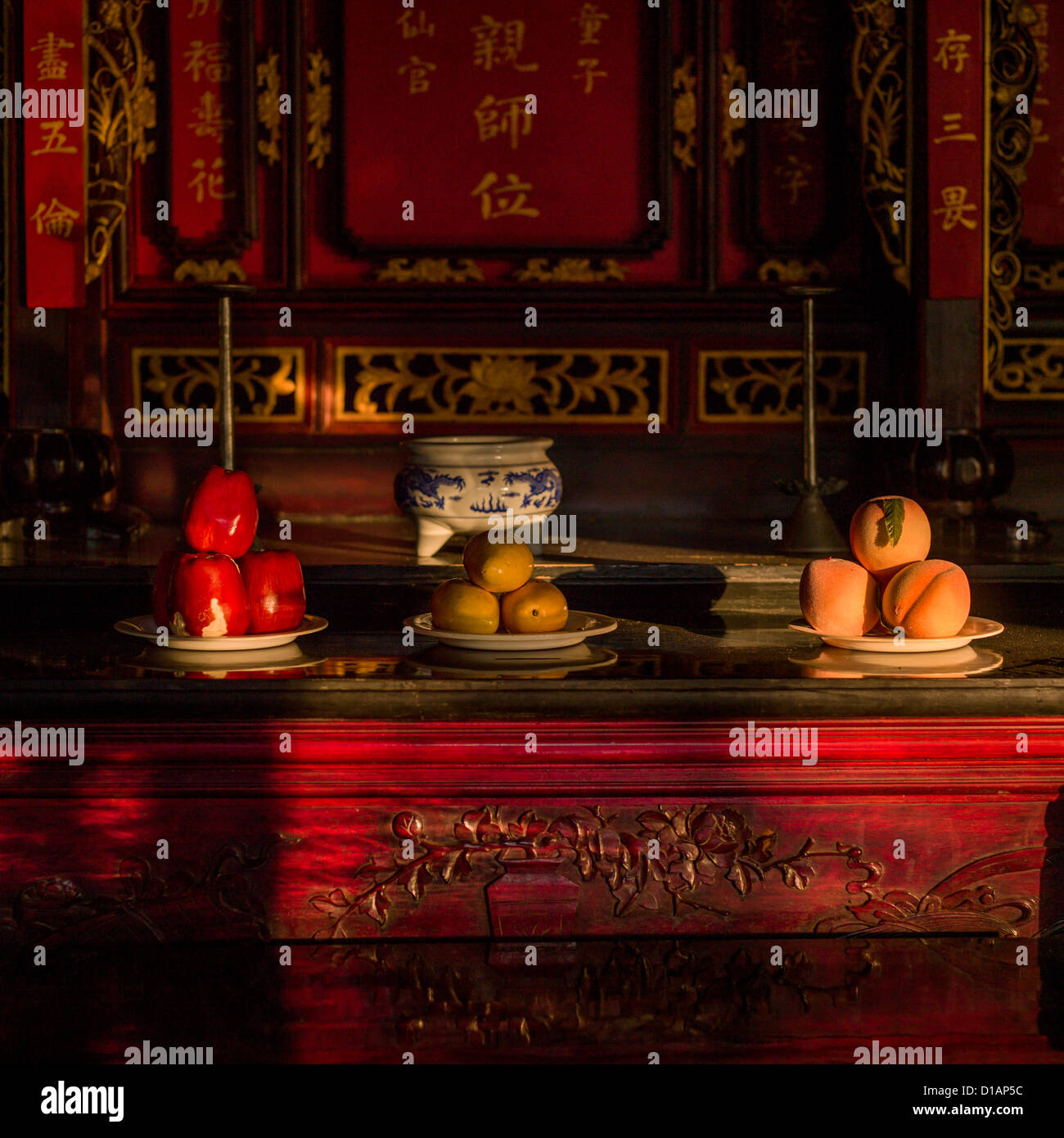 Fruits In A Temple, Jianshui, Yunnan Province, China Stock Photo - Alamy