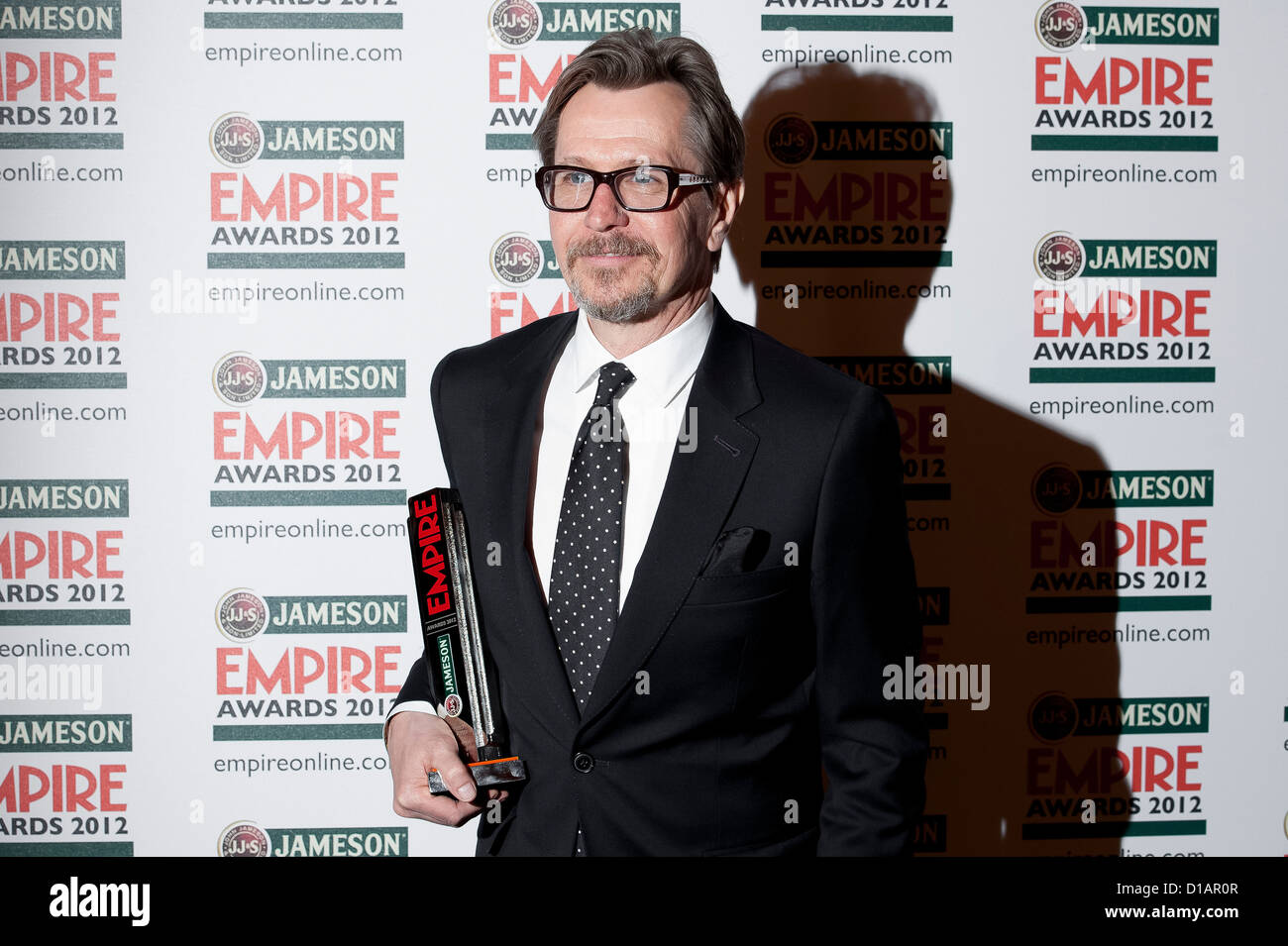 Gary Oldman with his award Jameson Best Actor at the Jameson Empire ...