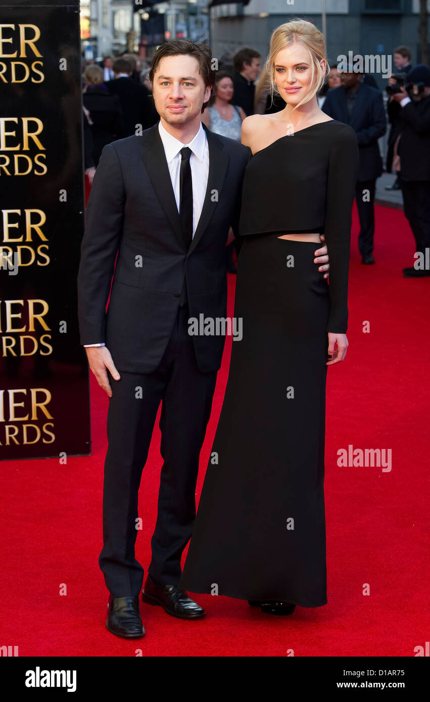 Zach Braff and Taylor Bagley attend the Olivier Awards at the Royal ...