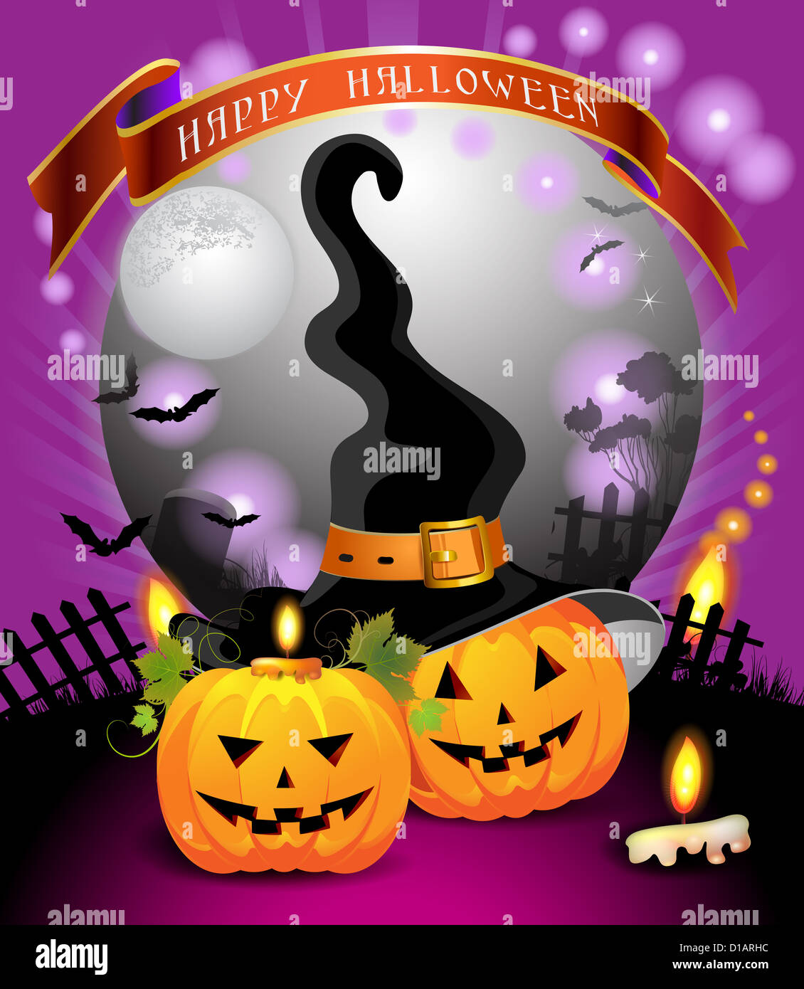 Halloween card design with pumpkin Stock Photo - Alamy