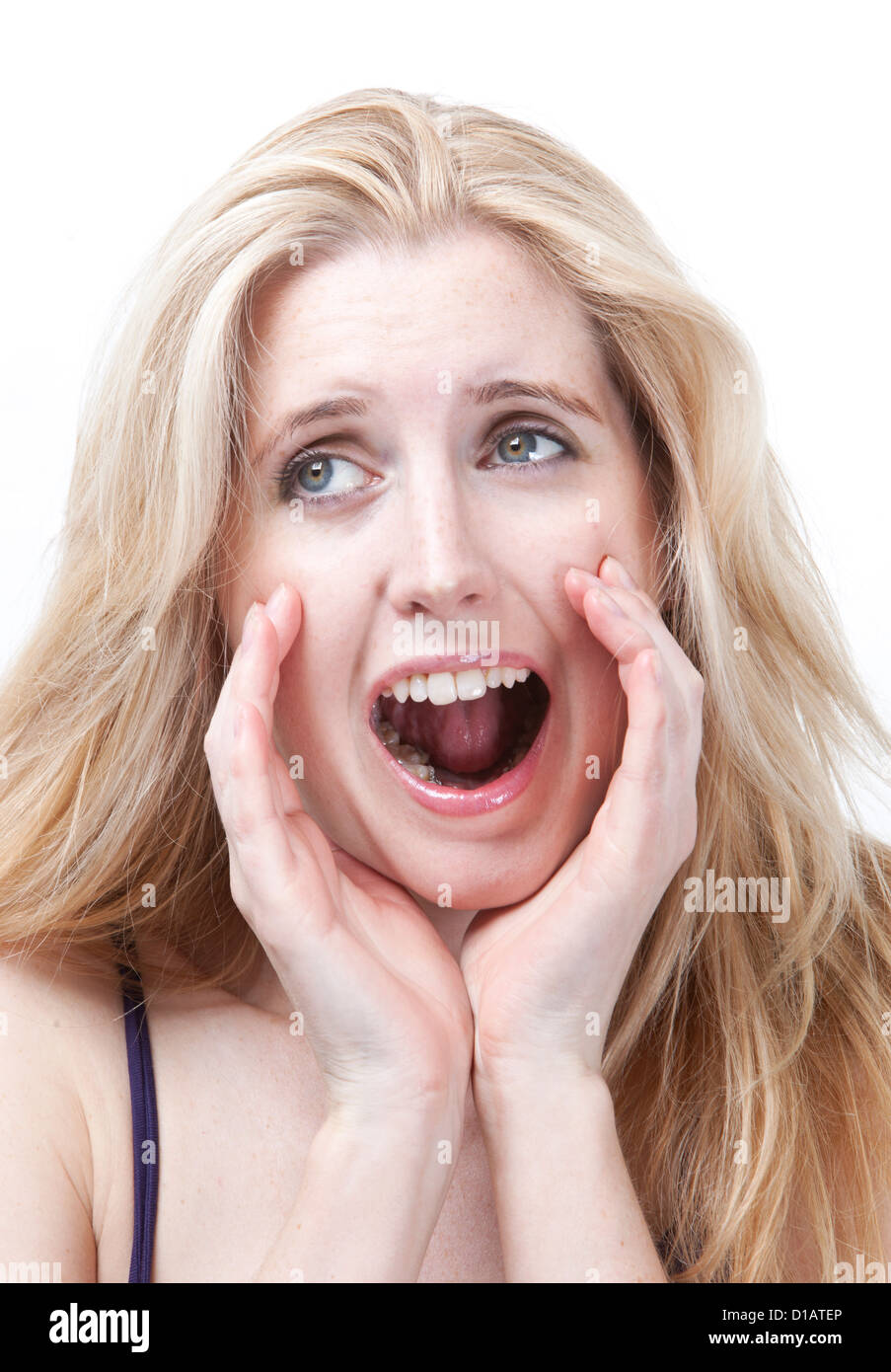 Frustrated young woman screaming Stock Photo - Alamy