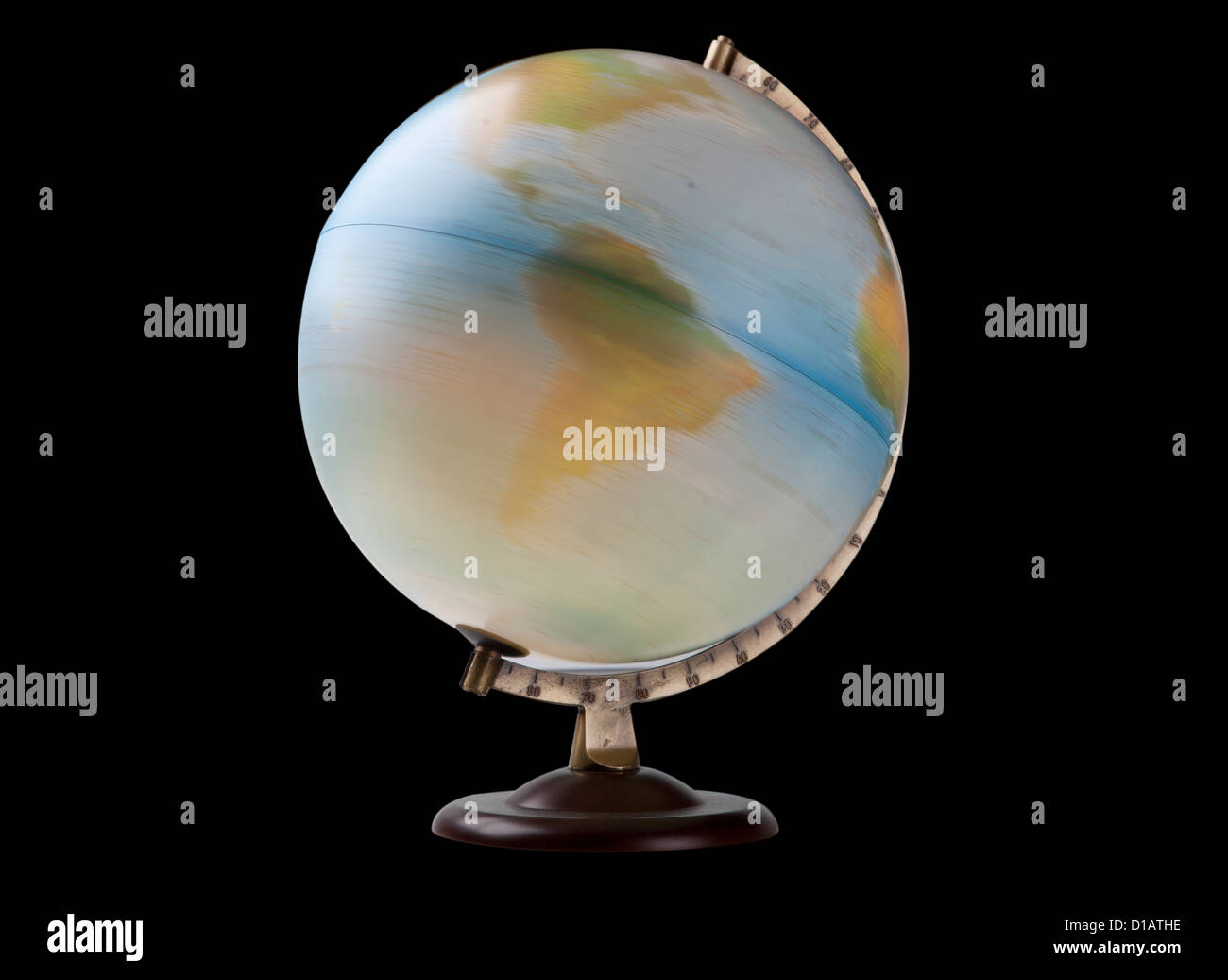 spinning globe over black background Stock Photo - Alamy