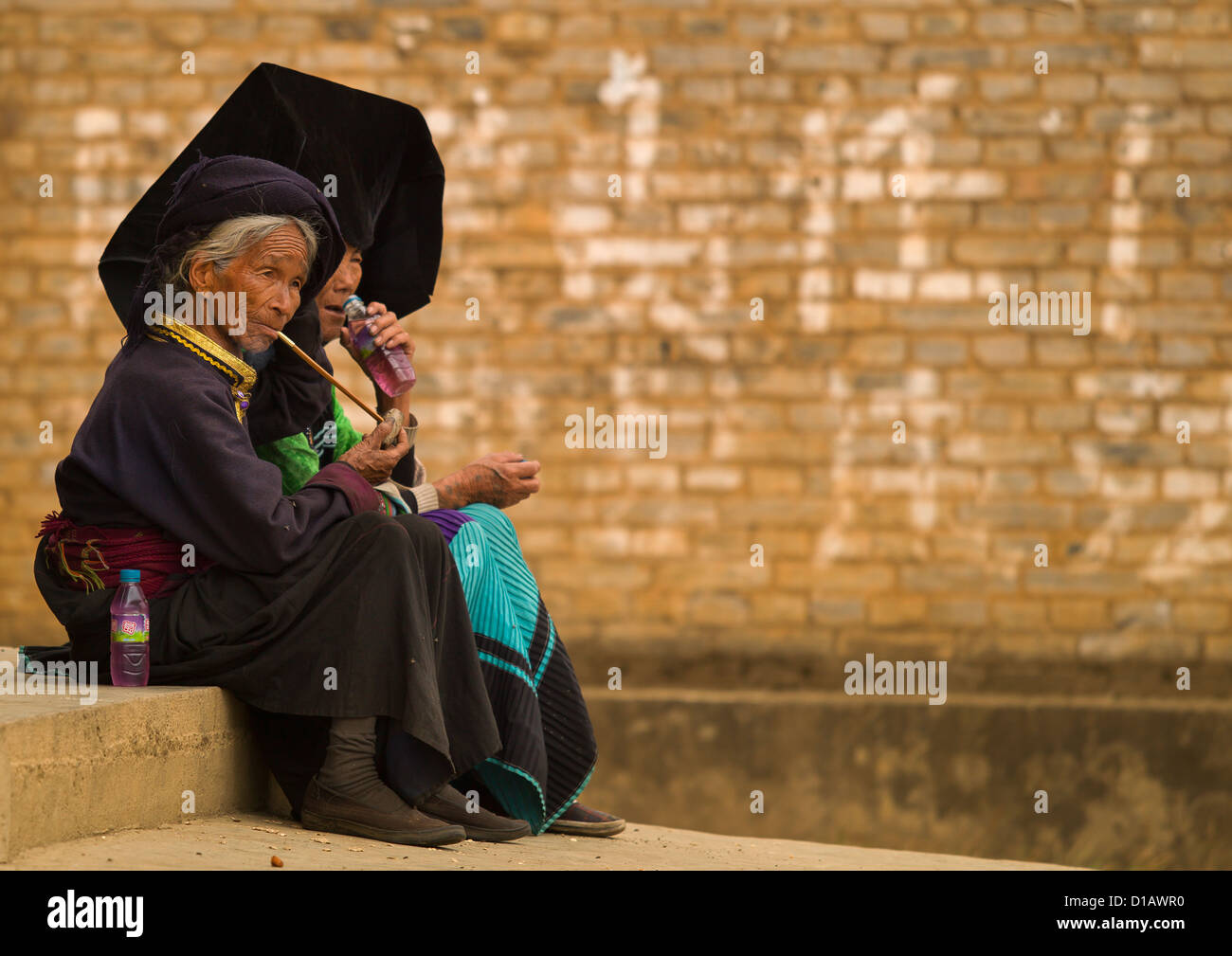 Yi Tribal Women In Traditional Clothes, Yongning, Yunnan Province ...