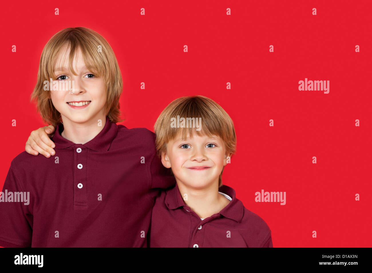 Portrait two happy brothers Stock Photo - Alamy
