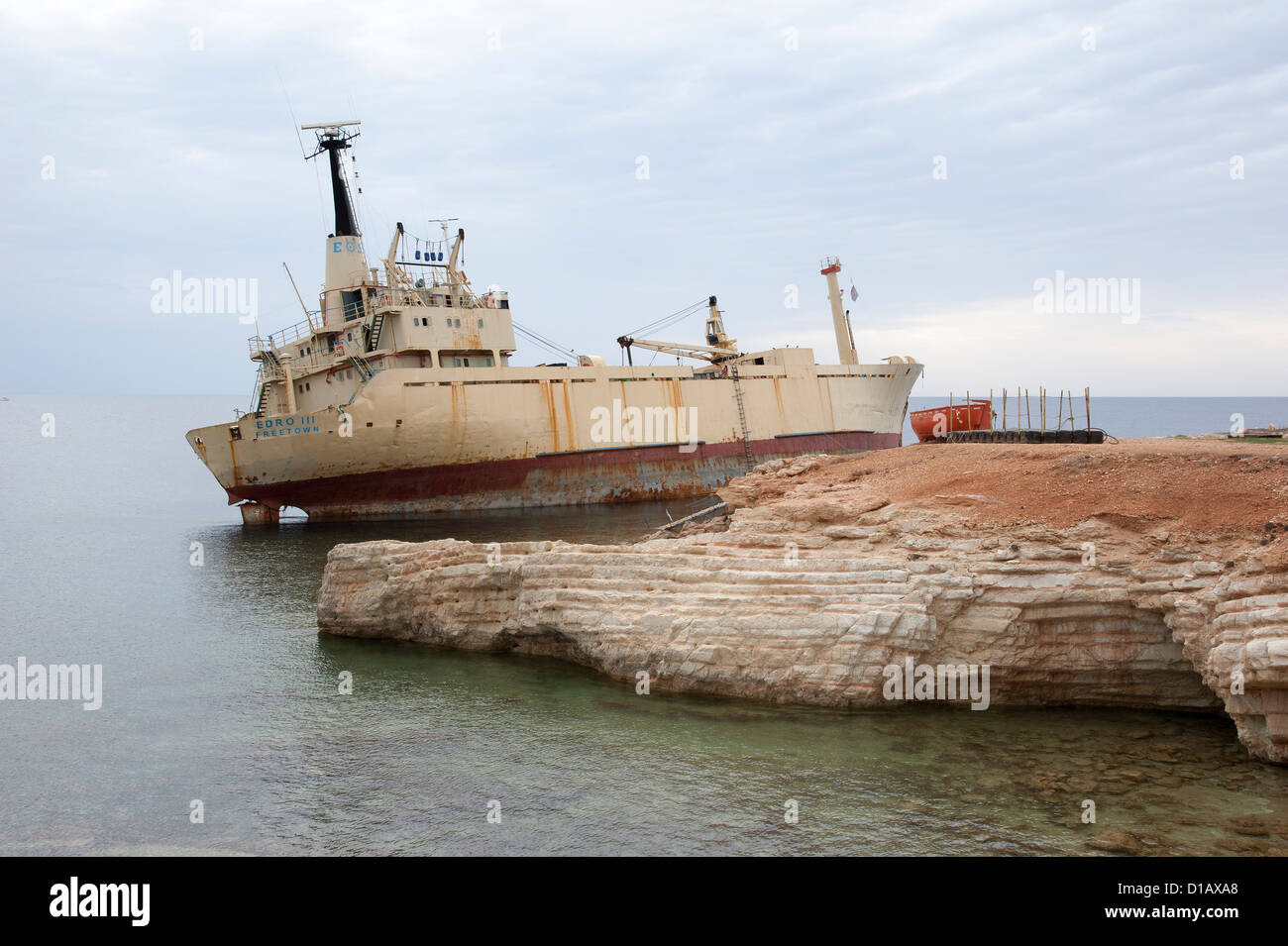 Edro III cargo ship aground close to the Sea Caves at Coral Bay near ...