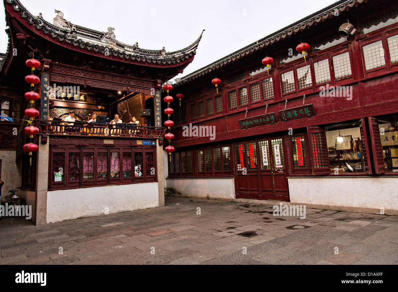 Traditional Chinese musicians play from the Ancient Opera Stage at ...