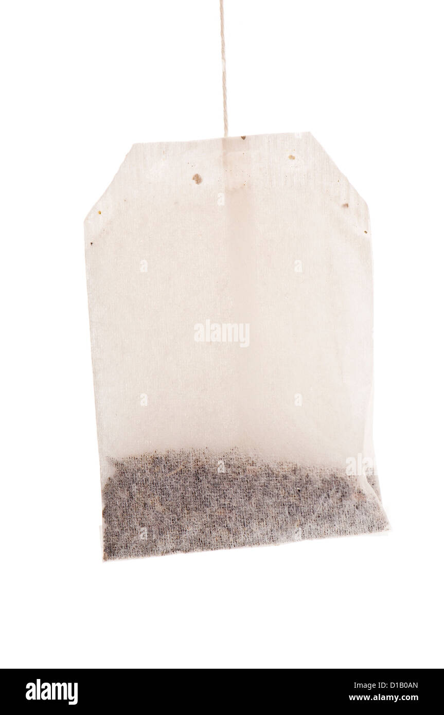 tea bag on white background Stock Photo - Alamy