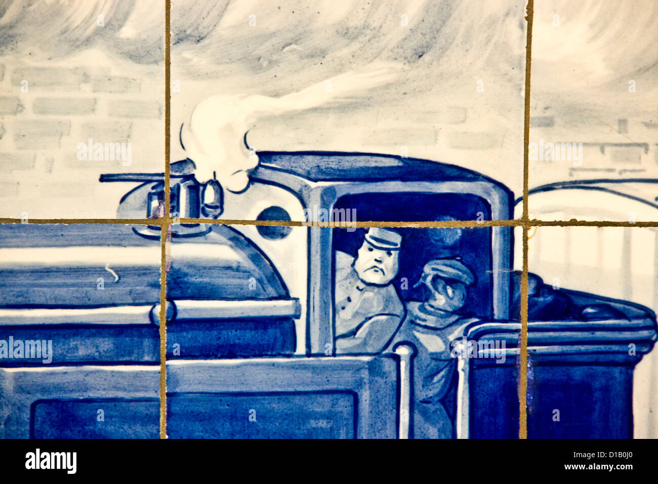Ceramic tile picture of steam train hi-res stock photography and images ...