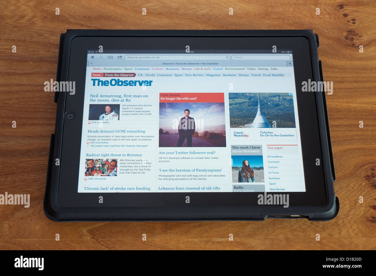 The Observer newspaper website Stock Photo - Alamy