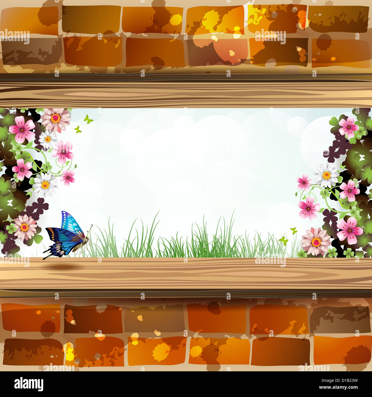 Window frame with flowers Stock Photo - Alamy