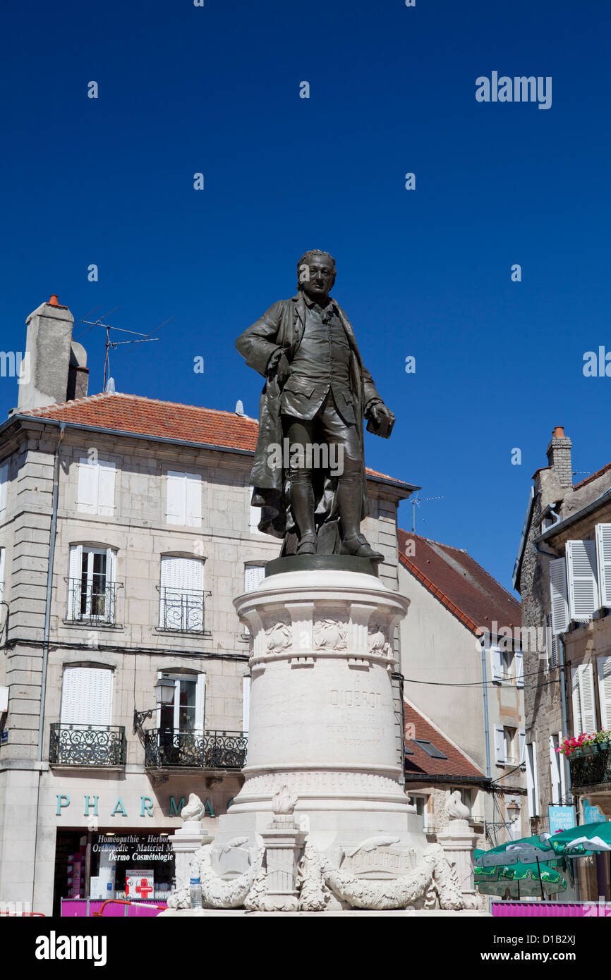 Statue dedicate to Diderot who was born in the town of Langres, Haute ...