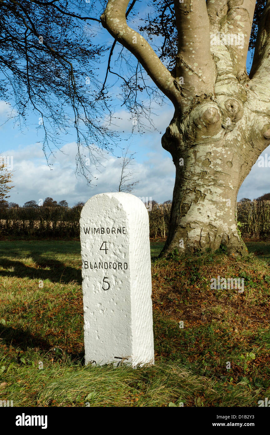 Old stone mile marker on hi-res stock photography and images - Alamy