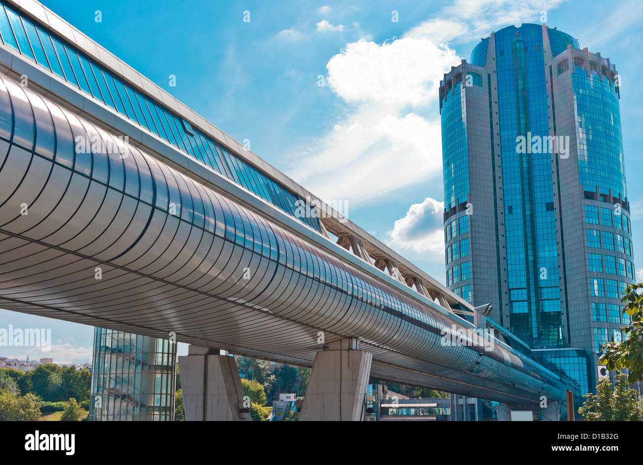 Modern bridge and skyscraper Stock Photo - Alamy