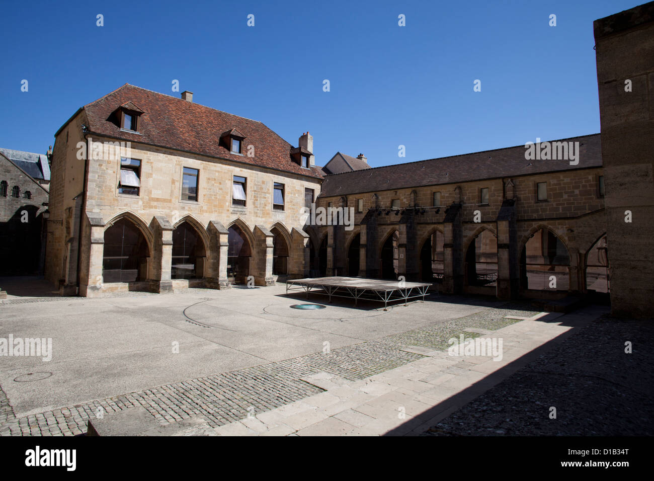 Langres ST Mammes Cathedral oratory courtyard, Haute Marne, France ...