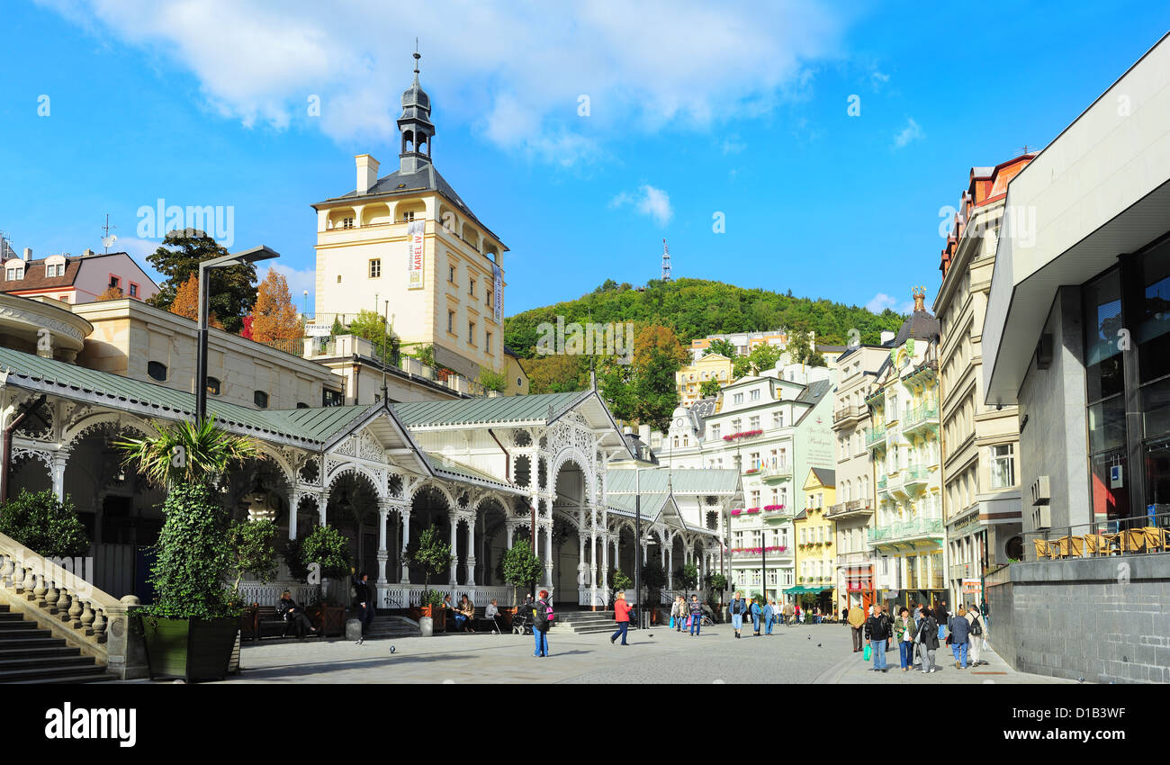 Hot springs colonnade in Karlovy Vary, Czech Republic Stock Photo - Alamy